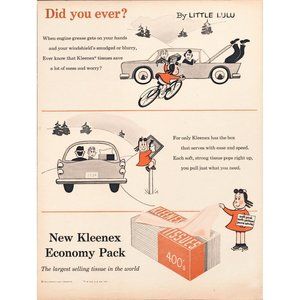 Kleenex | Art | 956 Kleenex Economy Pack Vintage Print Ad Cartoon ...